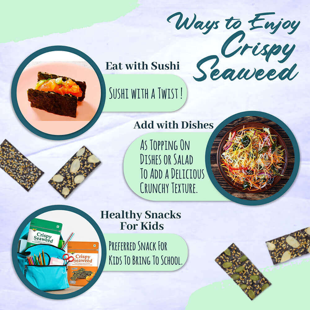 Baked Crispy Seaweed with Hot & Spicy Almond Slices